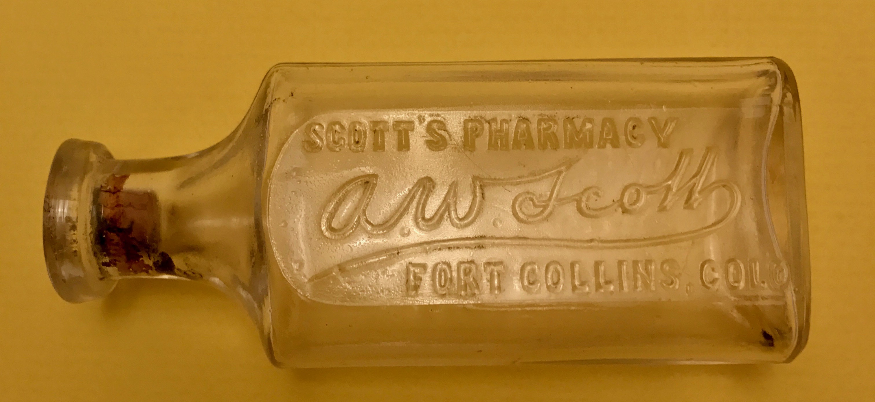 Scott’s Pharmacy “A.W. Scott” Medicine Bottle Fort Collins Colorado ca ...