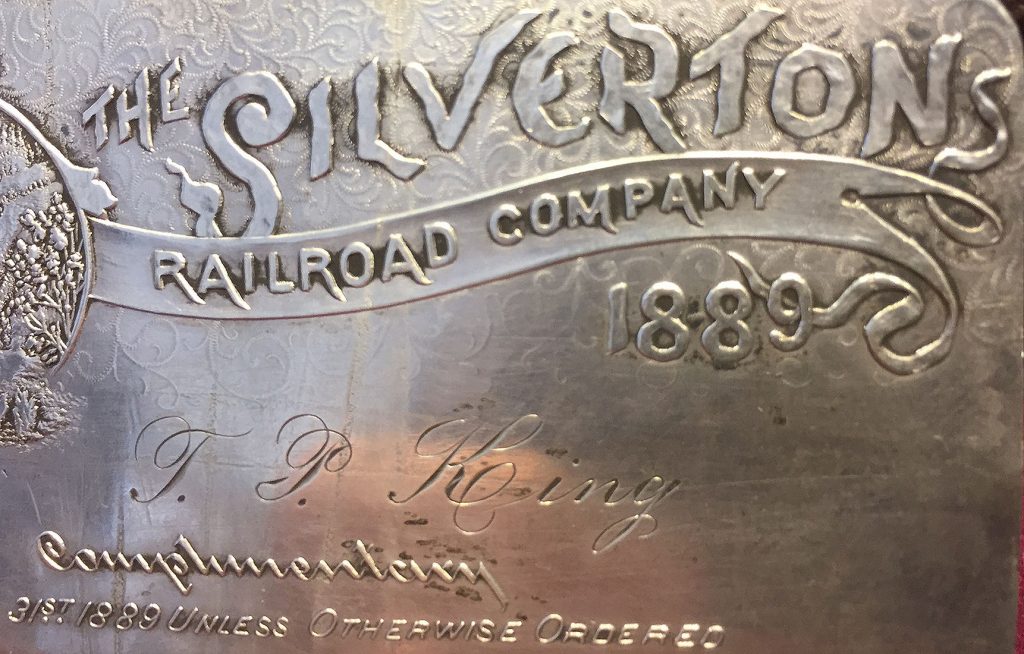 The Silverton Railroad Company Silver Pass 1889 Otto Mears – Caribou ...